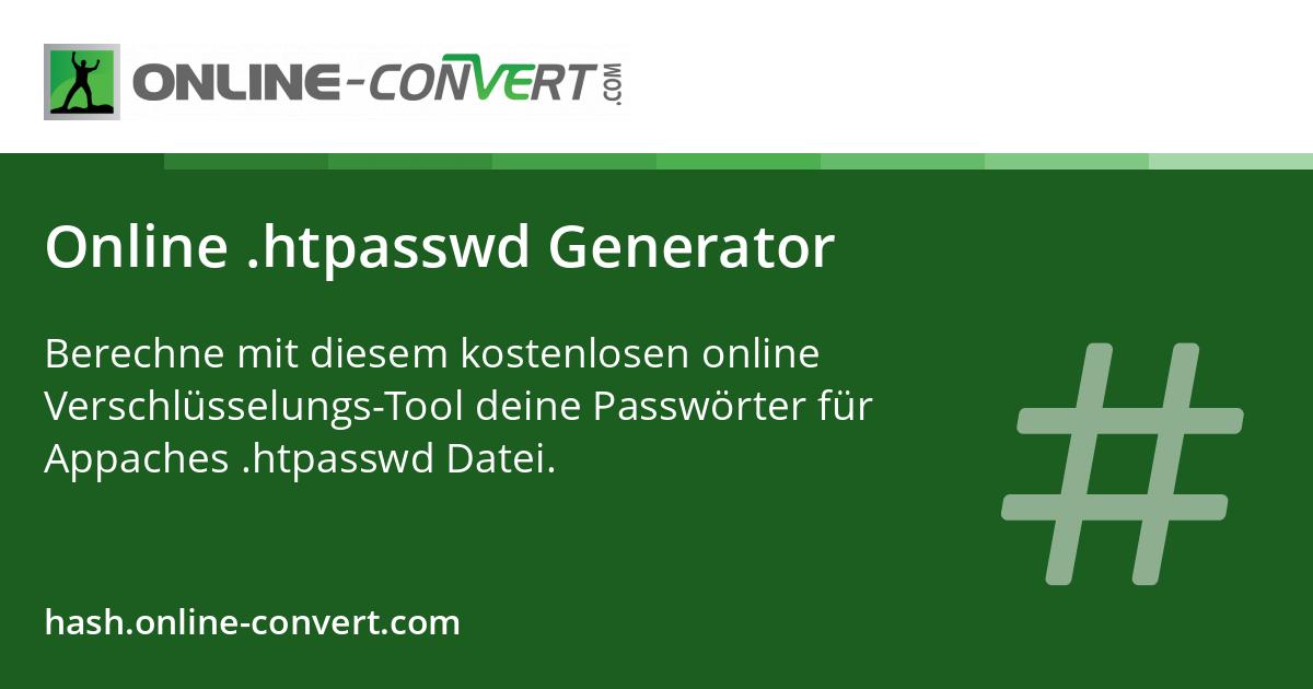 Online .htpasswd Generator