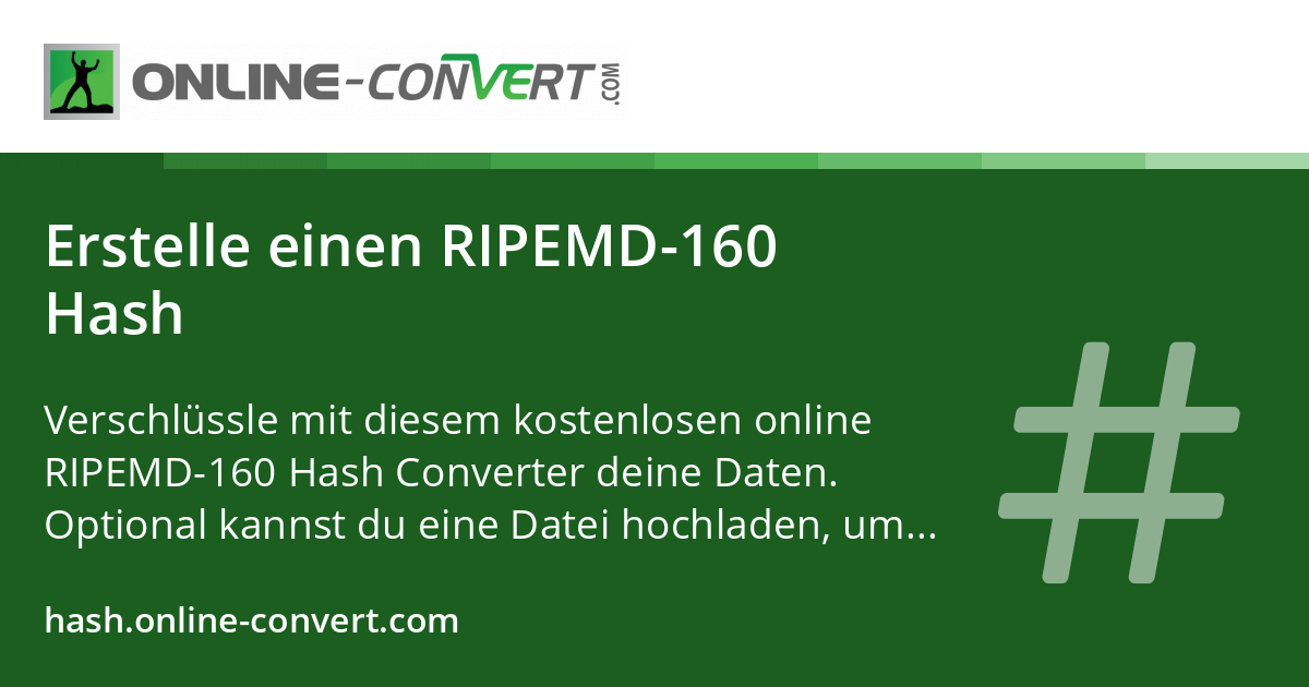Erstelle einen RIPEMD-160 Hash