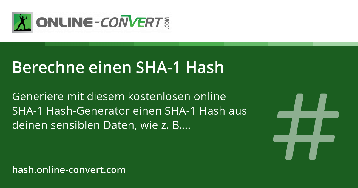 Berechne einen SHA-1 Hash