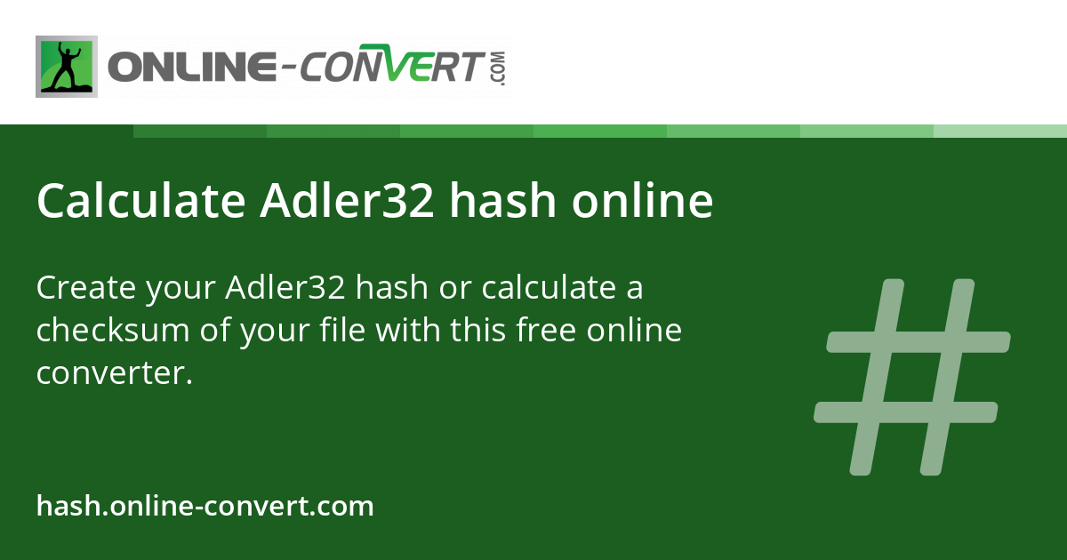 Calculate Adler32 hash online