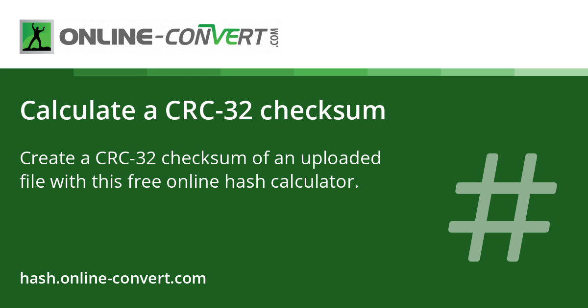 Crc32 calculator online store