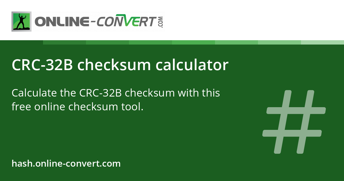 CRC-32B checksum calculator