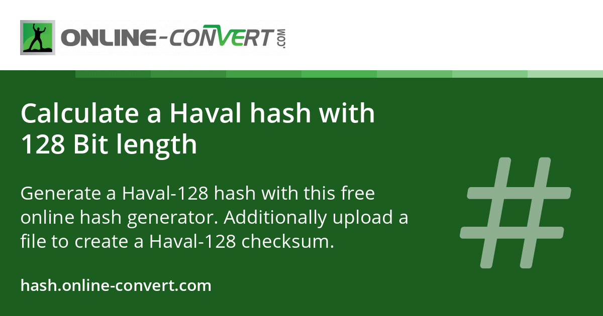 Calculate a Haval hash with 128 Bit length