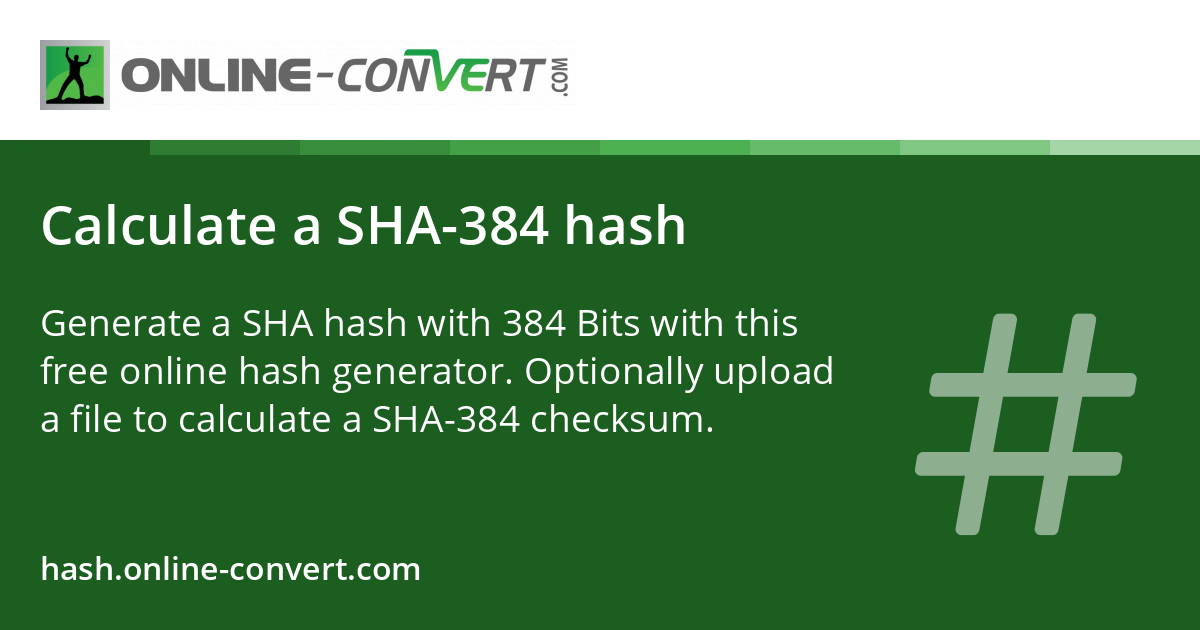 Calculate a SHA-384 hash