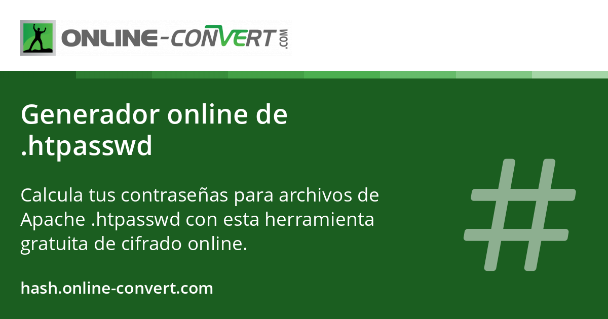 Generador online de .htpasswd