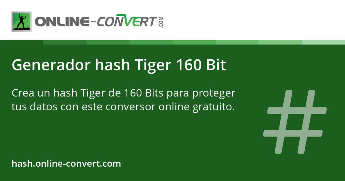 Generador hash Tiger 160 Bit