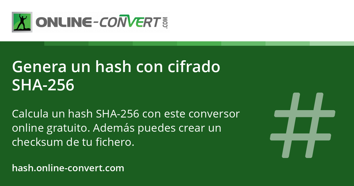Genera un hash con cifrado SHA-256