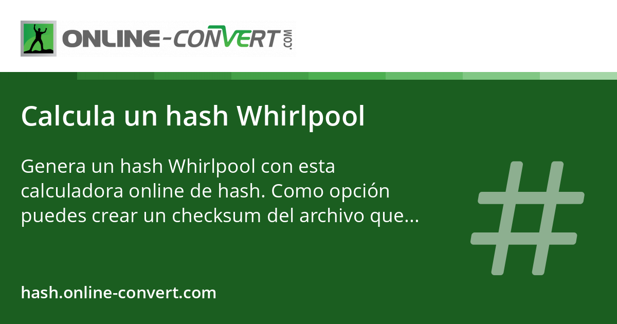 Calcula un hash Whirlpool