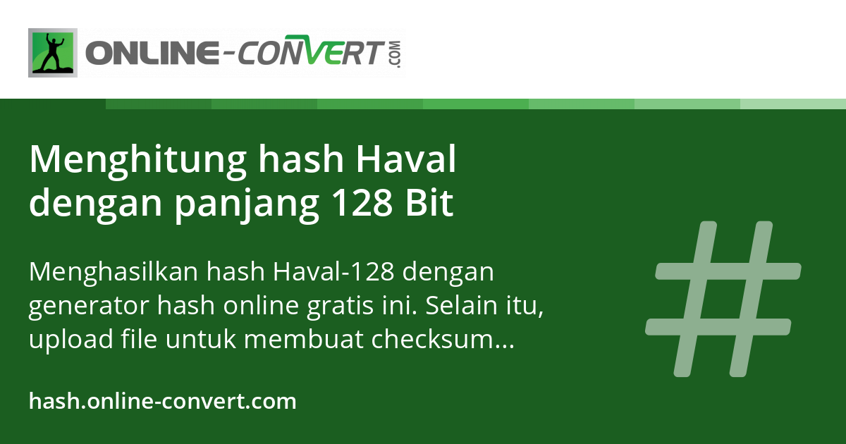 Menghitung hash Haval dengan panjang 128 Bit
