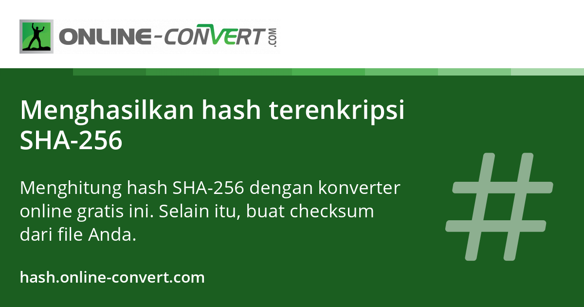 Menghasilkan hash terenkripsi SHA-256