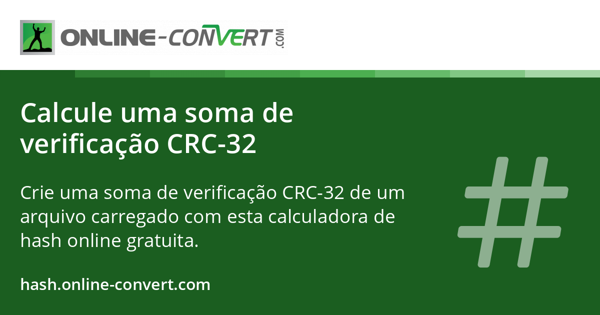 Calcule uma soma de verificação CRC-32