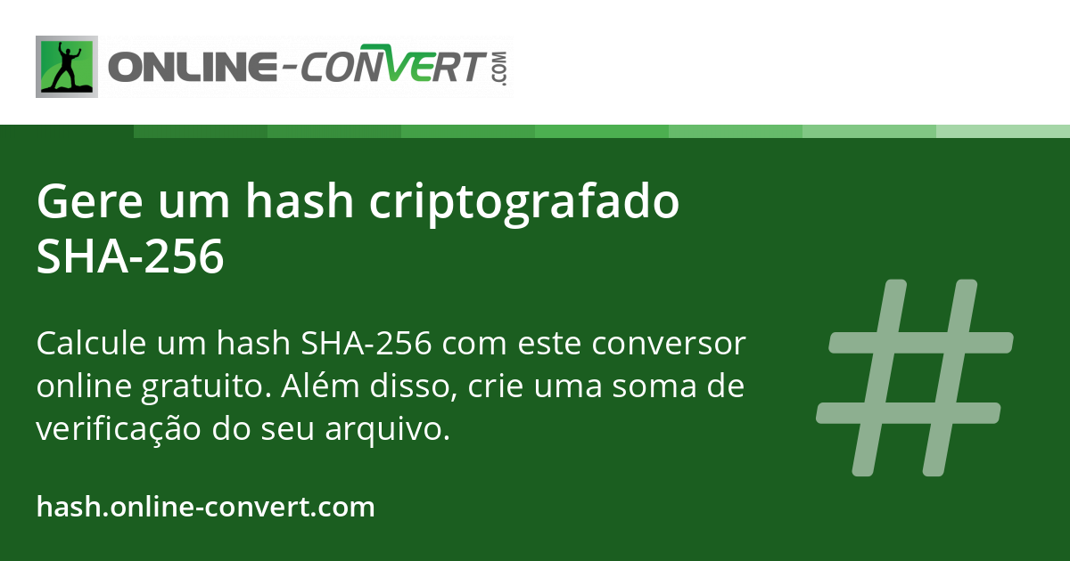Gere um hash criptografado SHA-256