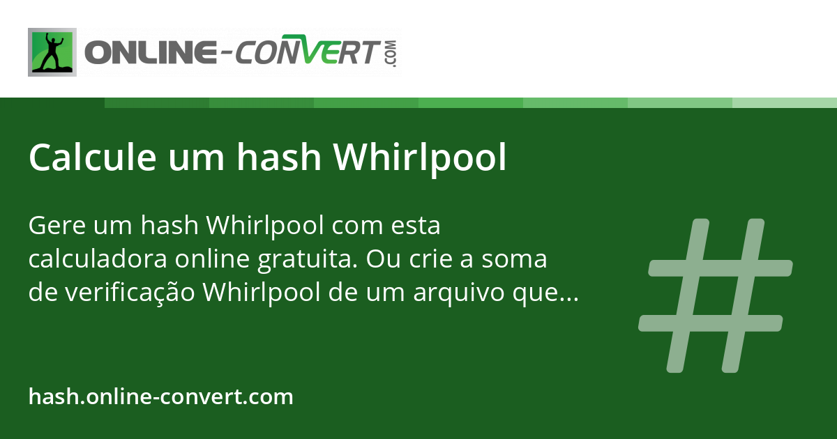Calcule um hash Whirlpool